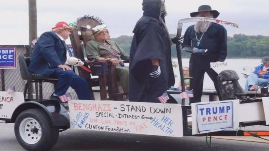 Parade float depicting Clinton in electric chair was ‘all in fun ...
